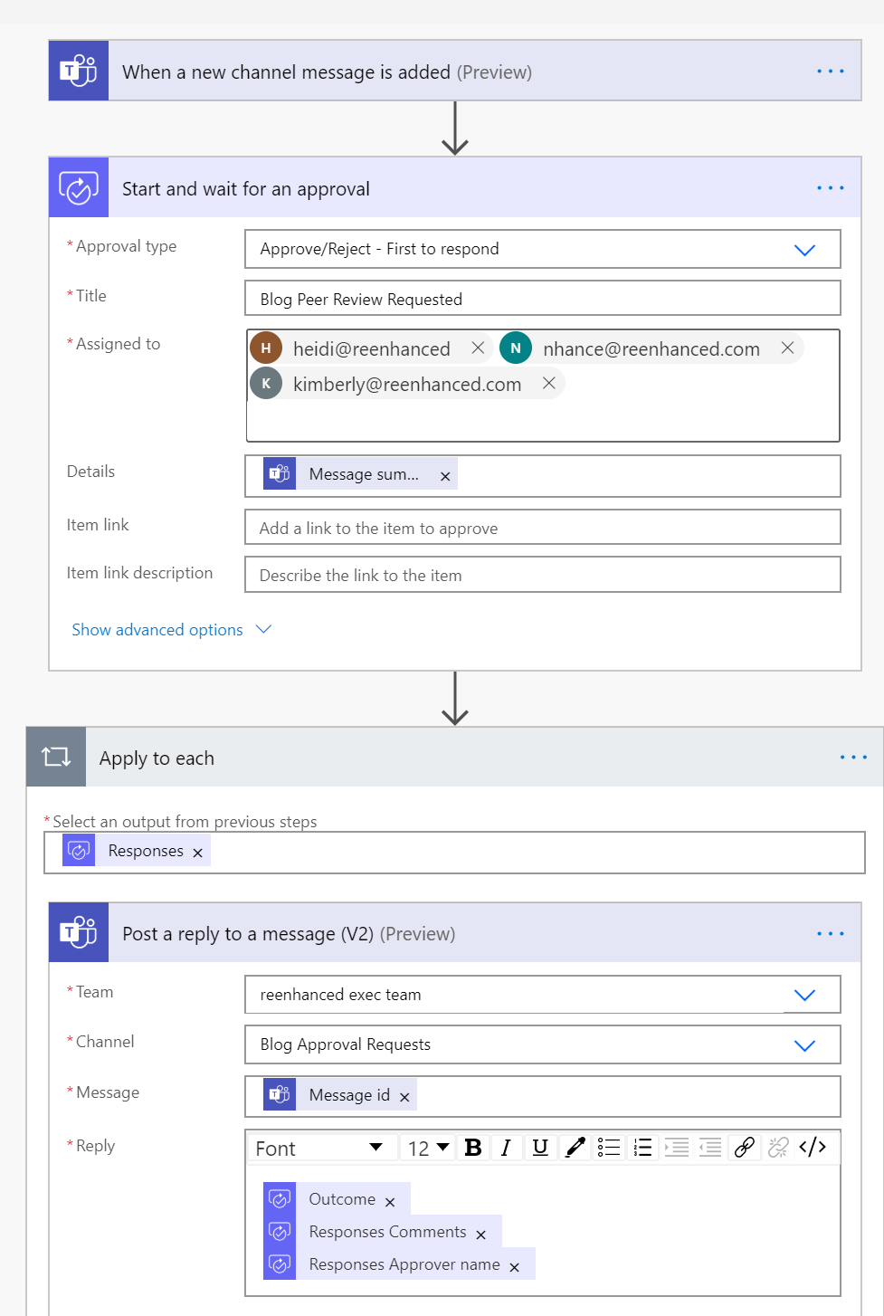 Writing a Blog Approval Flow in Power Automate » reenhanced
