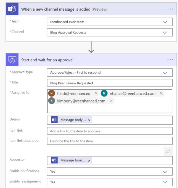 Writing a Blog Approval Flow in Power Automate » reenhanced